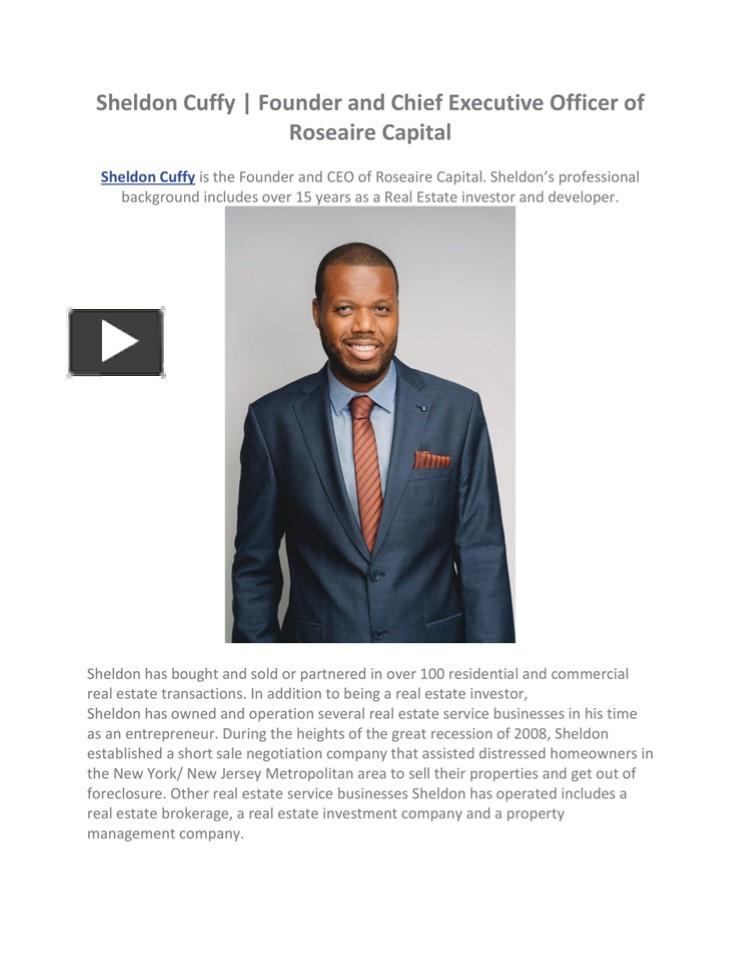 Sheldon Cuffy | Founder and Chief Executive Officer of Roseaire Capital ...
