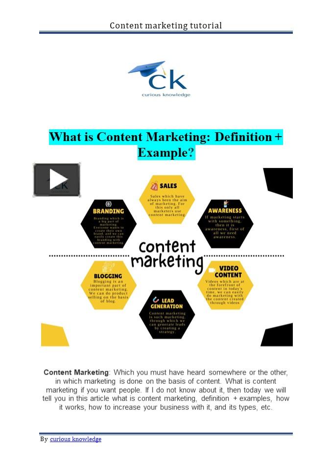 What is Content Marketing : Definition + Example? presentation | free ...