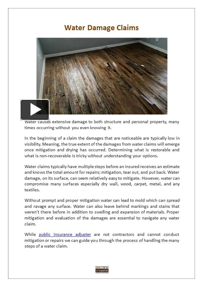 Water Damage Claims presentation | free to download