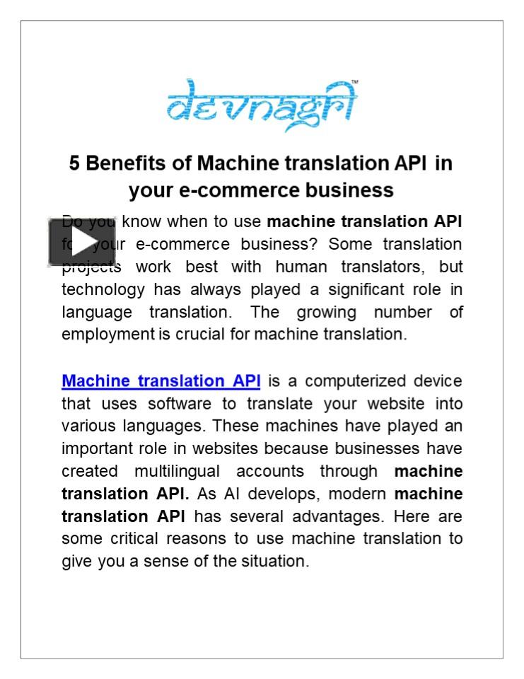 5 Benefits of Machine translation API in your e-commerce business ...