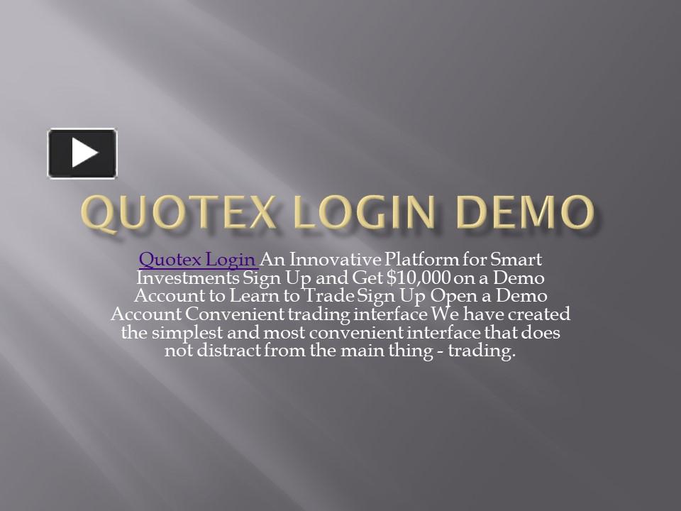 Quotex login presentation | free to download