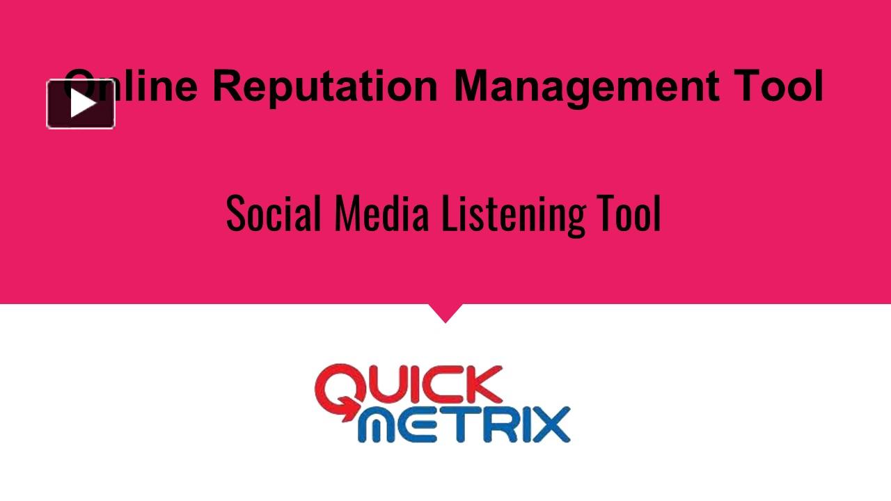 what is the advantage of an Online Reputation Management tool ...