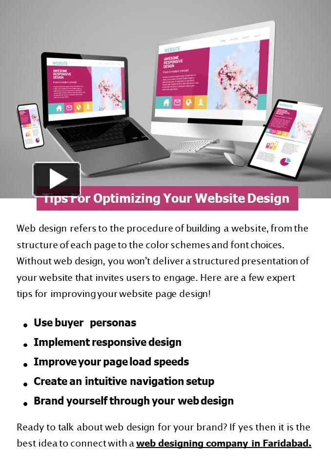 PPT – Tips For Optimizing Your Website Design PowerPoint presentation ...
