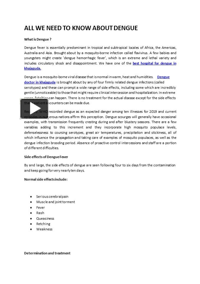 PPT – ALL WE NEED TO KNOW ABOUT DENGUE PowerPoint presentation | free ...