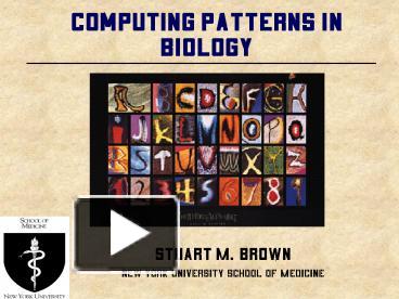 PPT – Computing Patterns in Biology PowerPoint presentation | free to ...
