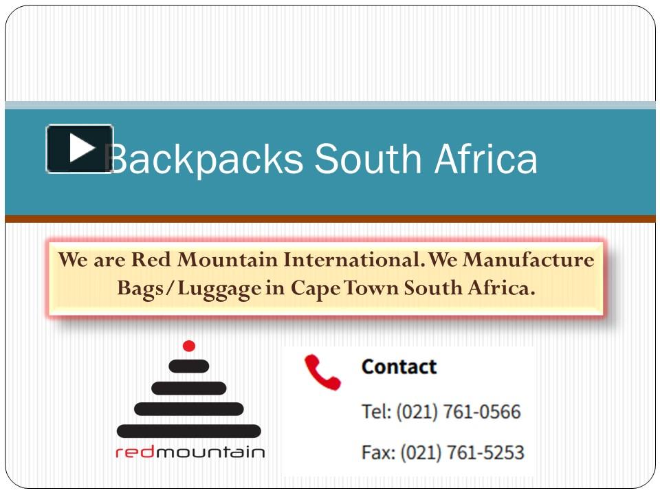 PPT – Backpacks South Africa PowerPoint presentation | free to download ...
