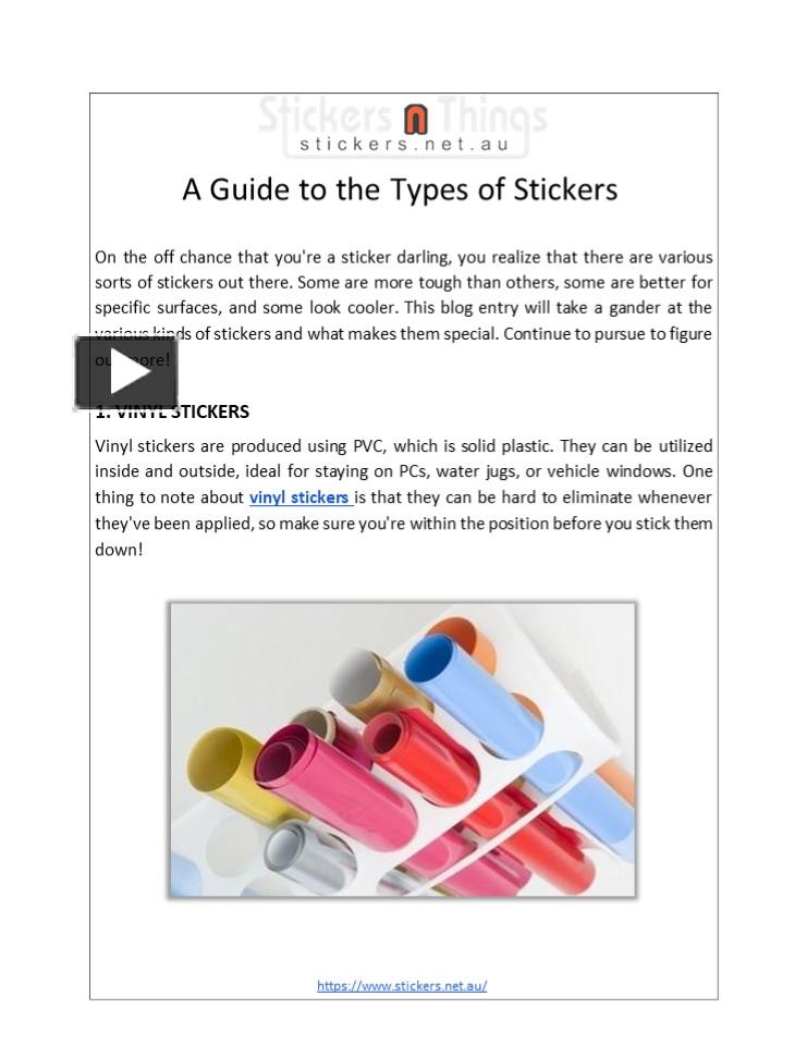 A Guide to the Types of Stickers presentation | free to download