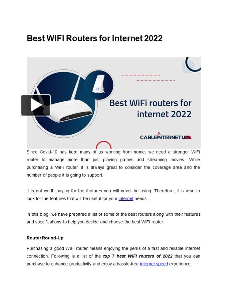 PPT – Best WIFI Routers for Internet 2022 PowerPoint presentation ...