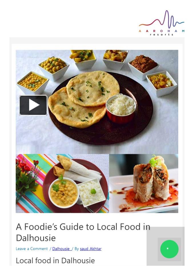 A Foodie’s Guide to Local Food in Dalhousie presentation | free to download