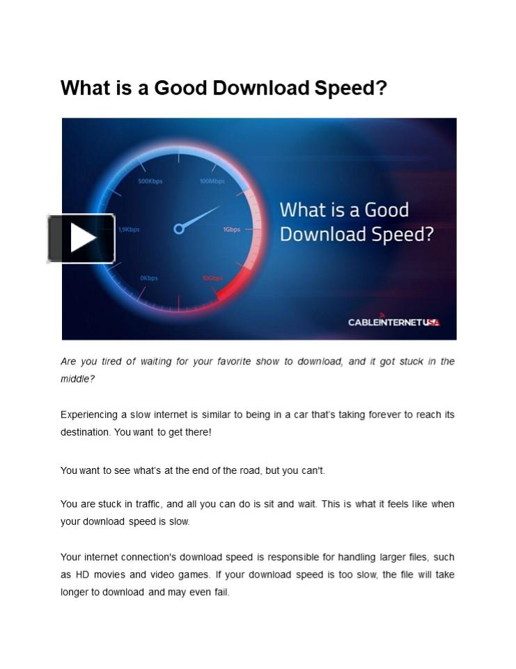 PPT – What is a Good Download Speed? (2) PowerPoint presentation | free ...