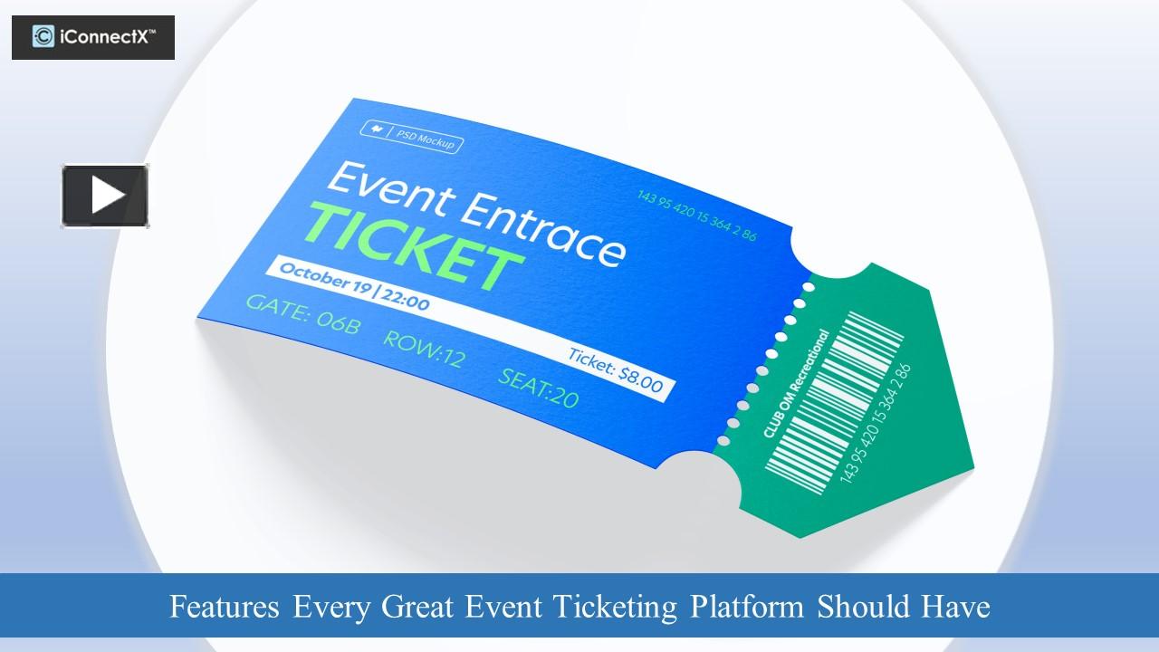 Key features of event ticketing platform presentation | free to download