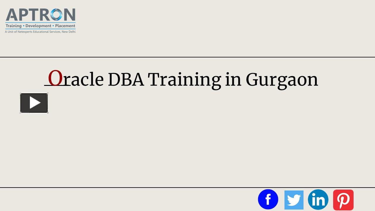 PPT – Oracle DBA Training in Gurgaon (1) PowerPoint presentation | free ...