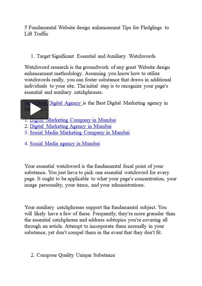 PPT – 5 Fundamental Website design enhancement Tips for Fledglings to ...