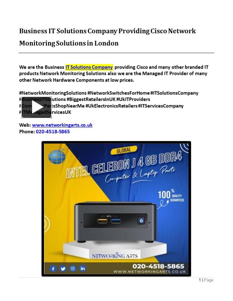 PPT – Business IT Solutions Company Providing Cisco Network Monitoring ...