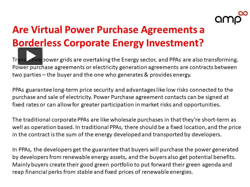 PPT – Are Virtual Power Purchase Agreements a Borderless Corporate ...