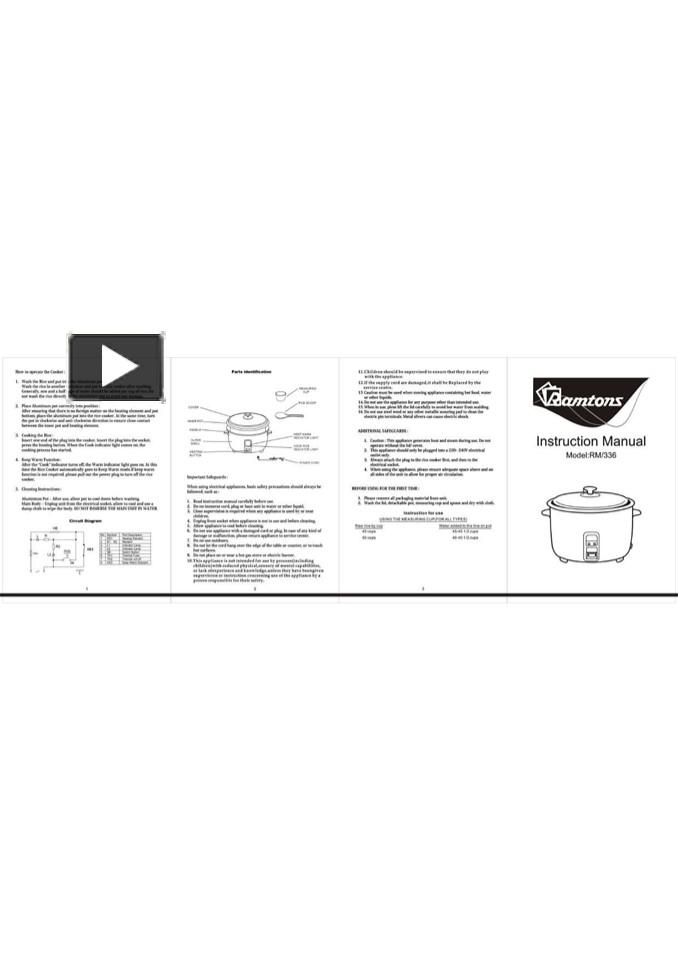 PPT – How to Use the Rice Cooker + Steamer Manual PowerPoint ...