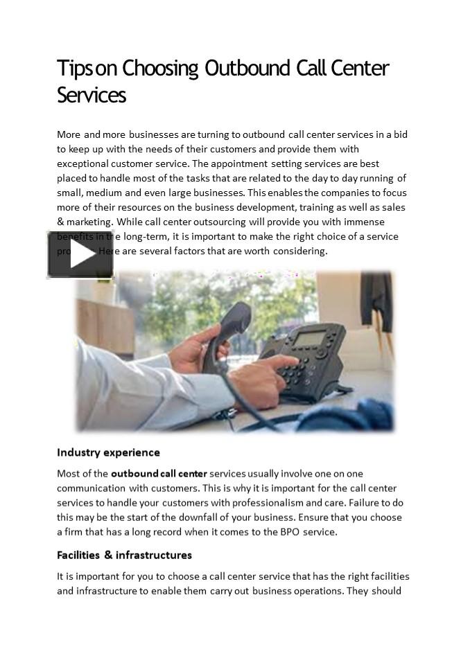 PPT – Tips on Choosing Outbound Call Center Services PowerPoint ...