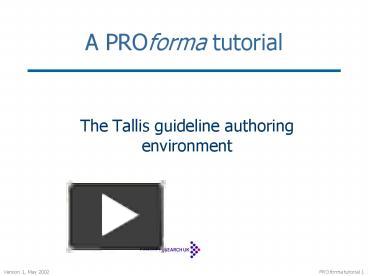 PPT – A PROforma tutorial PowerPoint presentation | free to view - id ...