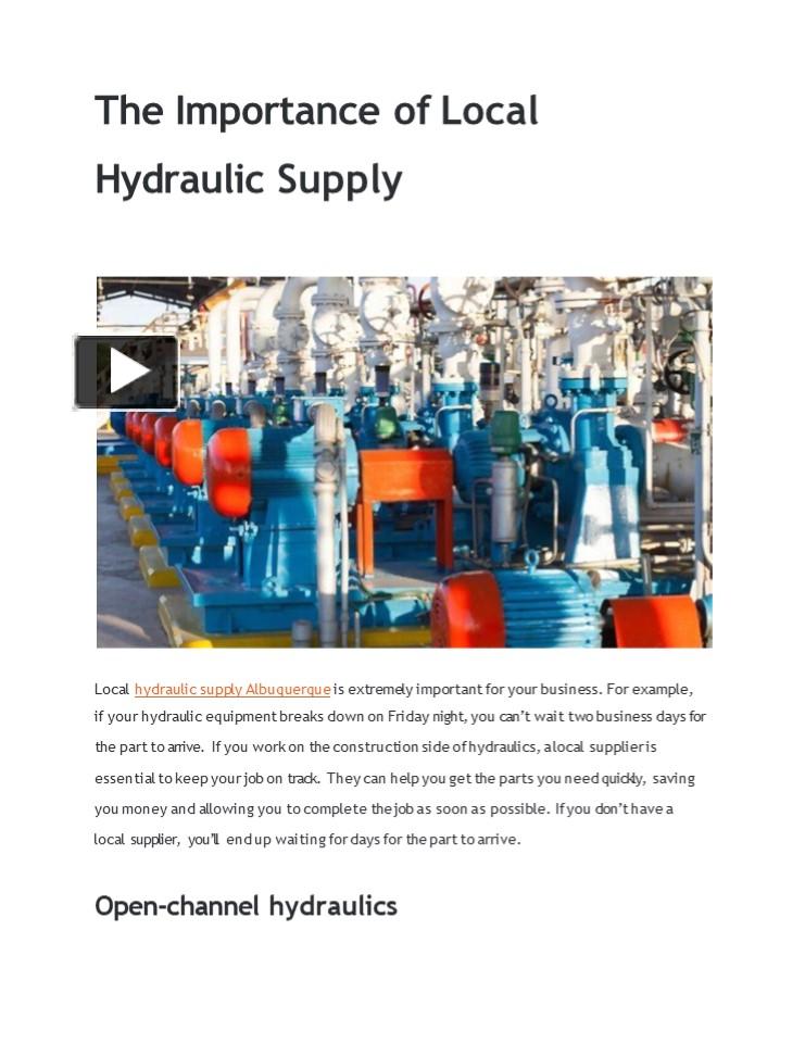 PPT – The Importance of Local Hydraulic Supply (1) PowerPoint ...