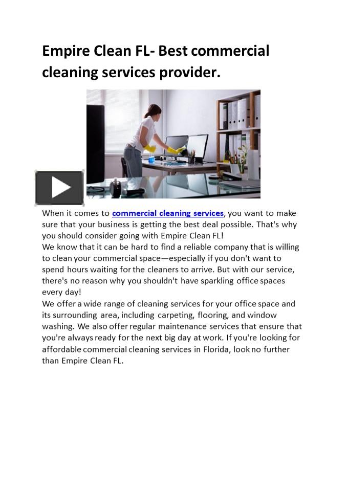 PPT – Empire Clean FL provides the best commercial cleaning services ...