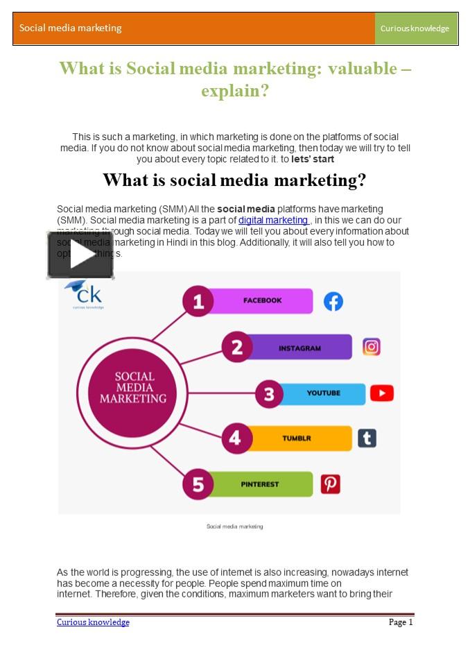 what is social media marketing: valuable explain presentation | free to ...