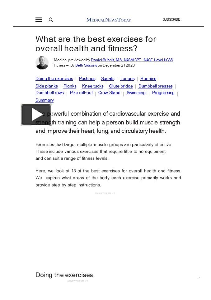 What are the best exercises for overall health and fitness ...