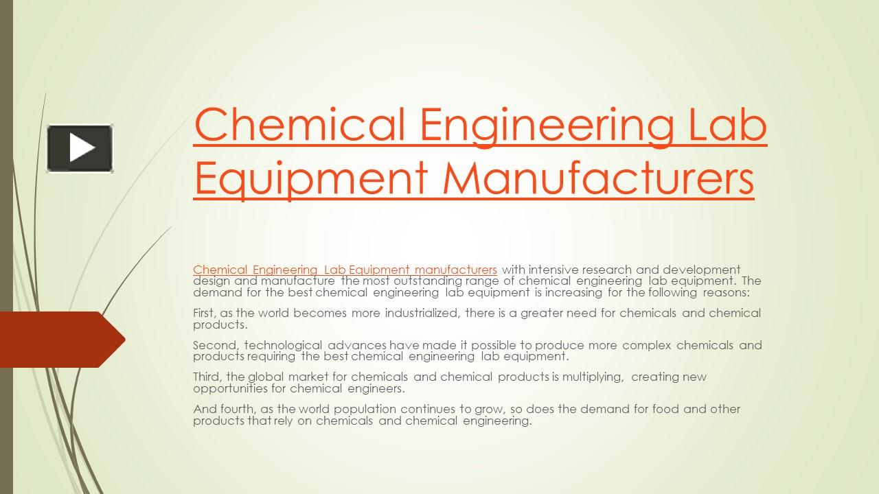 PPT – Chemical Engineering Lab Equipment Manufacturers PowerPoint ...