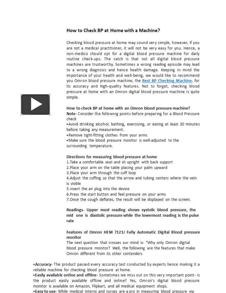 PPT – How to Check BP at Home with Machine PowerPoint presentation ...