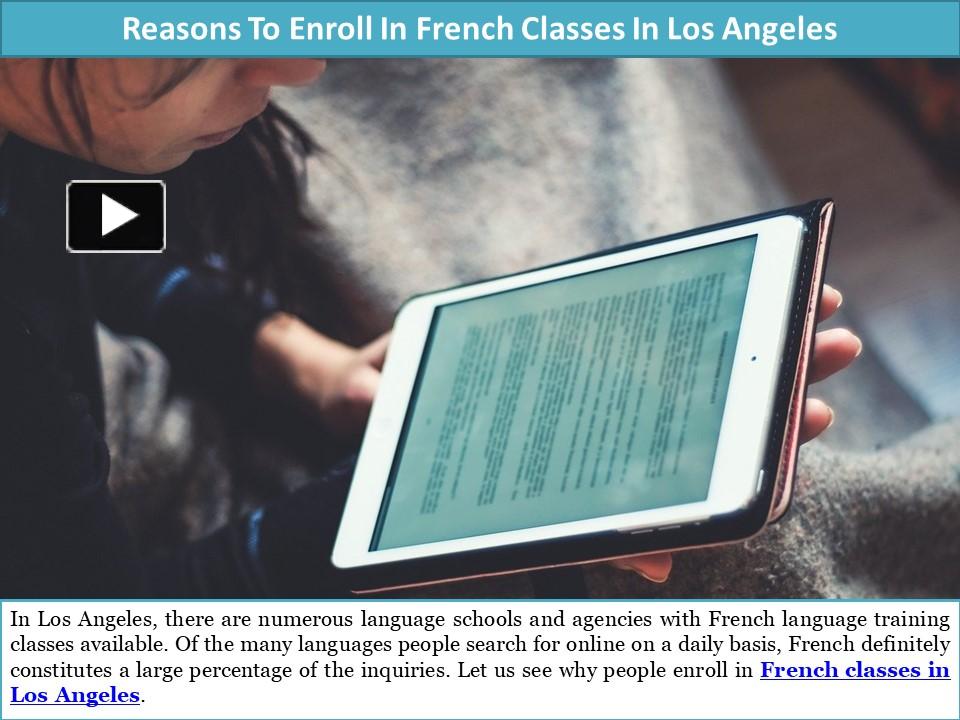 PPT – Reasons To Enroll In French Classes In Los Angeles PowerPoint ...