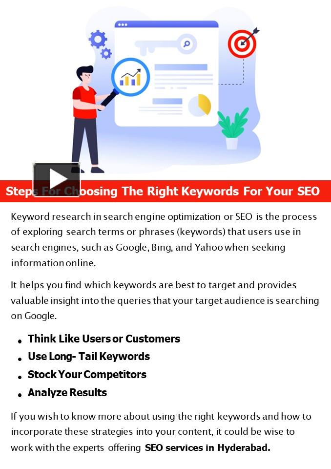 Steps For Choosing The Right Keywords For Your SEO presentation | free ...