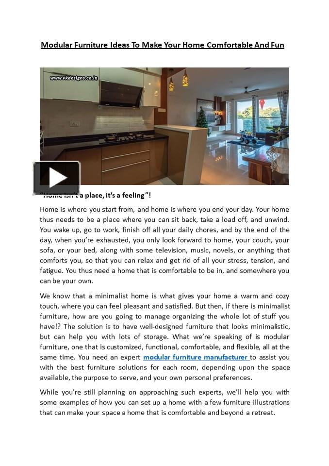 PPT – Modular Furniture Ideas To Make Your Home Comfortable And Fun ...