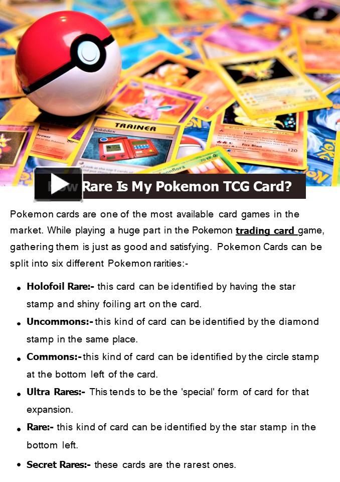 How Rare Is My Pokemon TCG Card? presentation | free to download