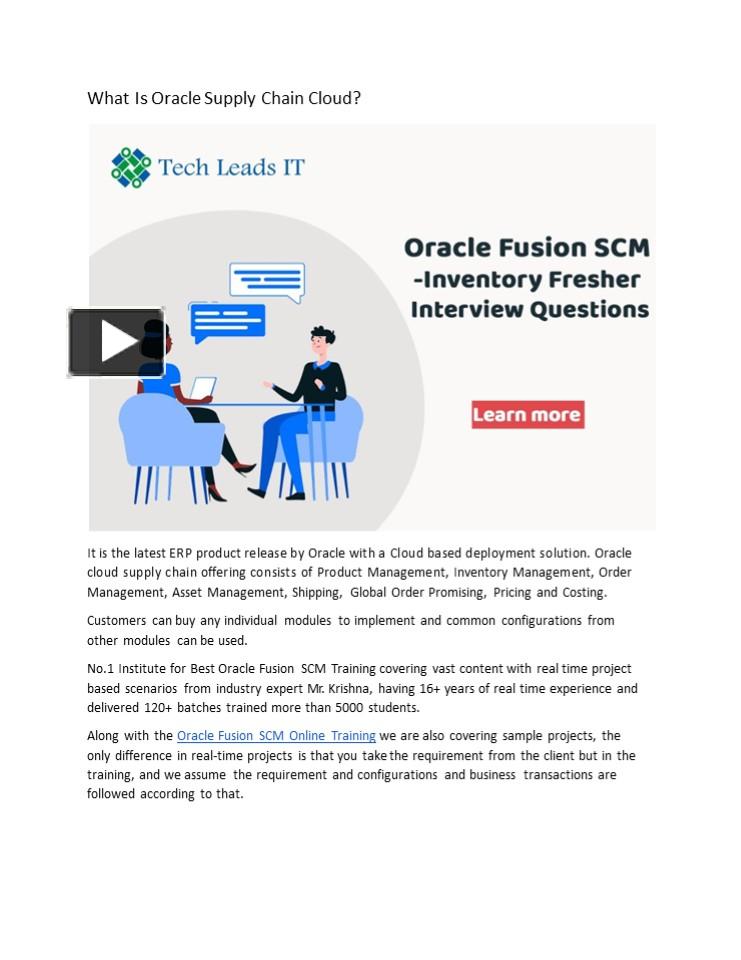 What Is Oracle Supply Chain Cloud? presentation | free to download