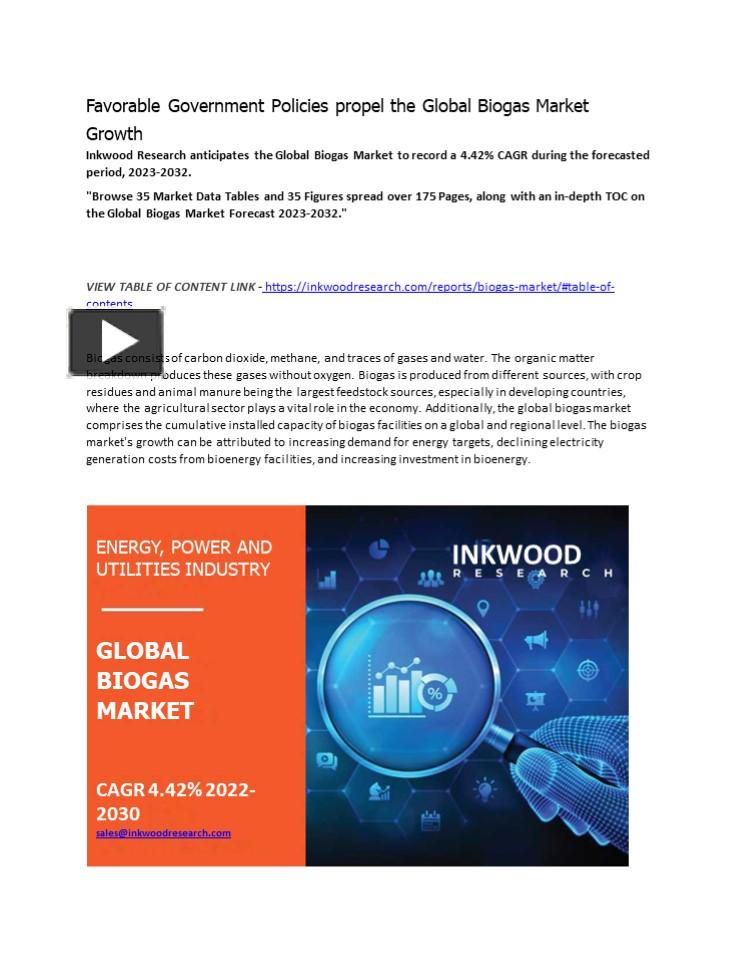 Global Biogas Market Research Report | Forecast 2022-2030 presentation ...