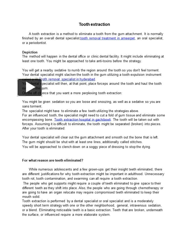 PPT – Tooth Extraction/Removal PowerPoint presentation | free to ...