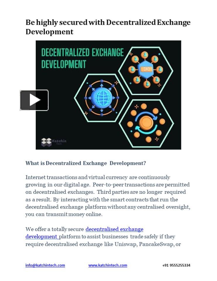 PPT – Be highly secured with Decentralized Exchange Development ...
