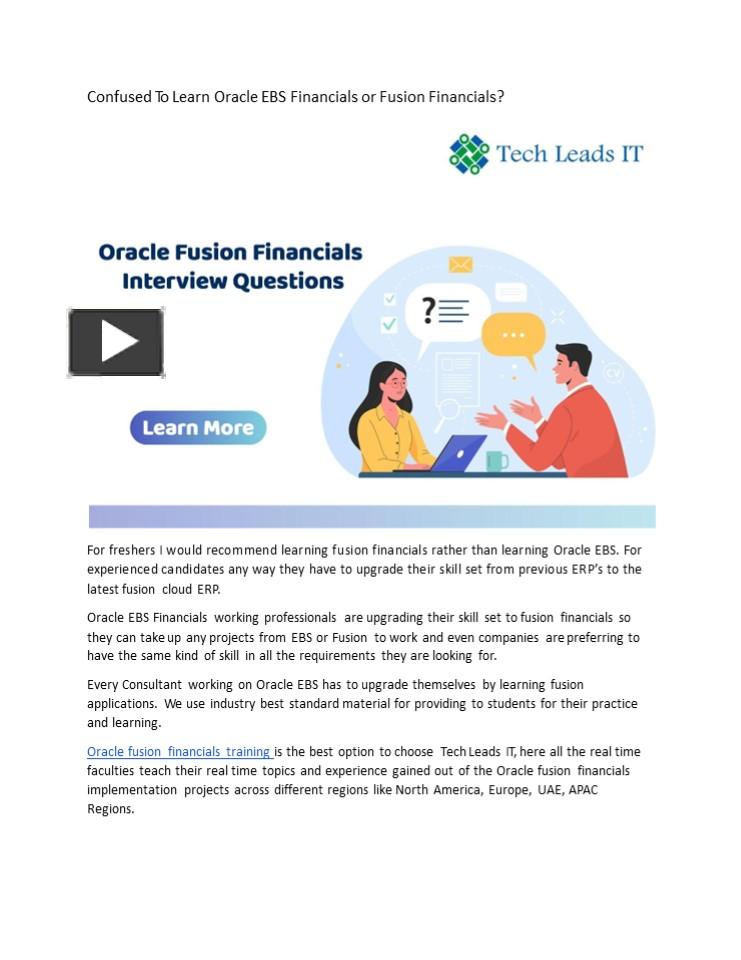 PPT – Confused to learn Oracle EBS Financials or Fusion Financials ...