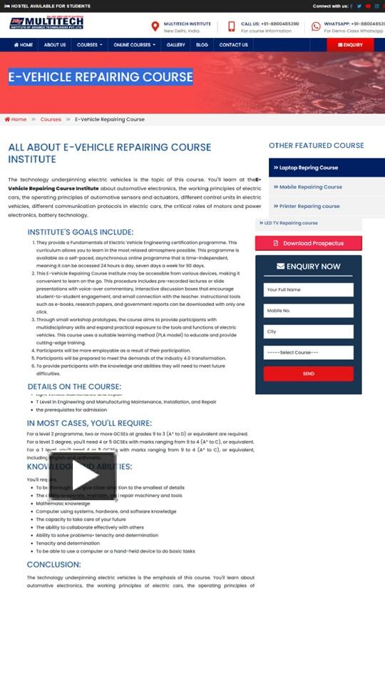 PPT – E-Vehicle Repairing Course | E-Vehicle Repairing Institute ...