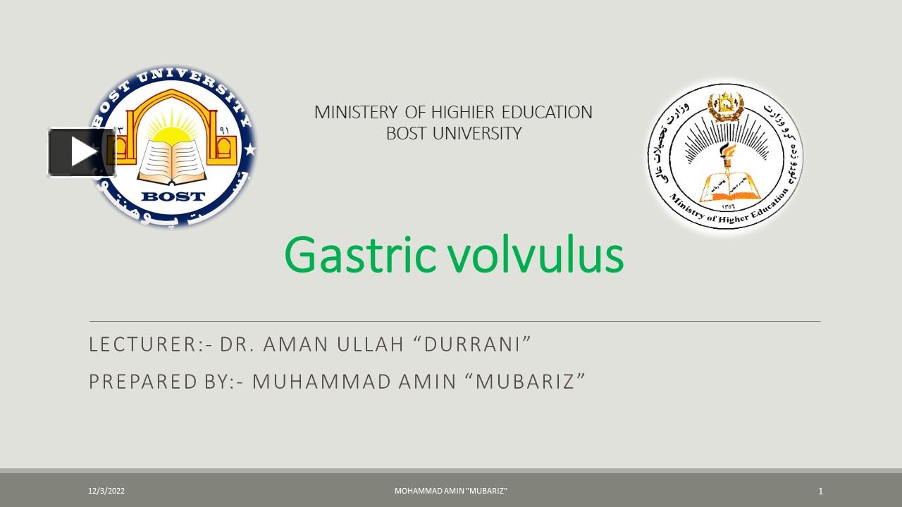 Gastric volvulus presentation | free to download