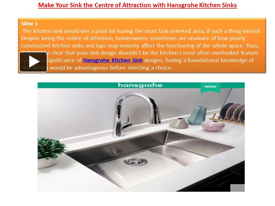 PPT – Make Your Sink the Centre of Attraction with Hansgrohe Kitchen ...