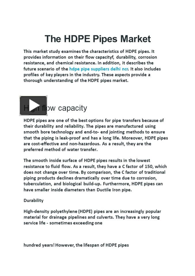 PPT – The HDPE Pipes Market PowerPoint presentation | free to download ...