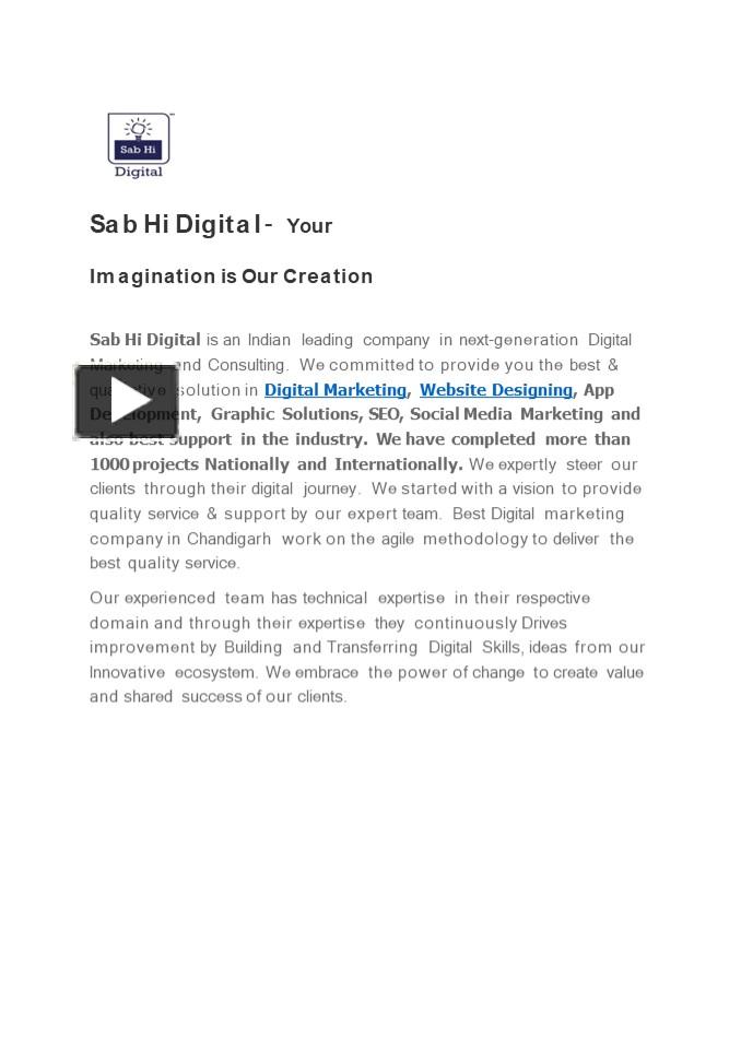 Best Digital Marketing Agency in Chandigarh presentation | free to download