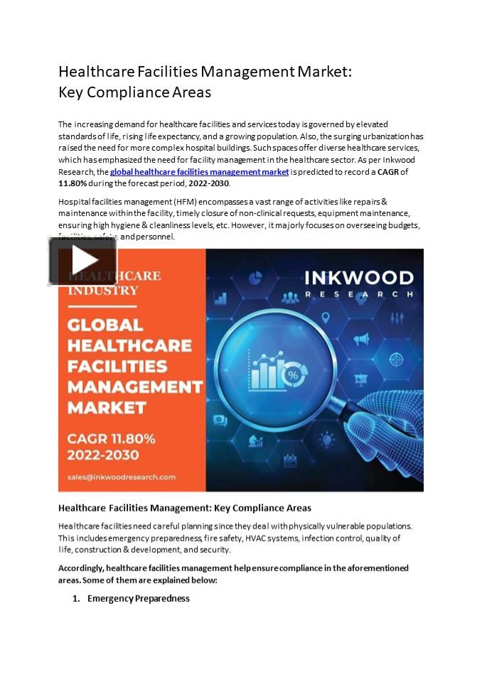 Healthcare Facilities Management Market: Key Compliance Areas ...