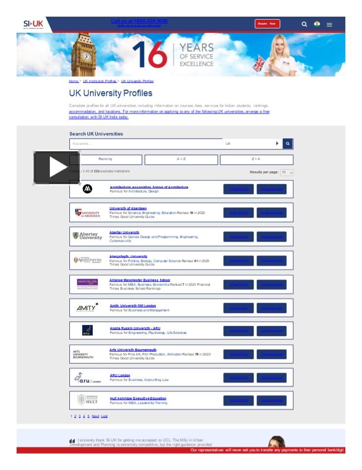 UK University Profiles presentation | free to download