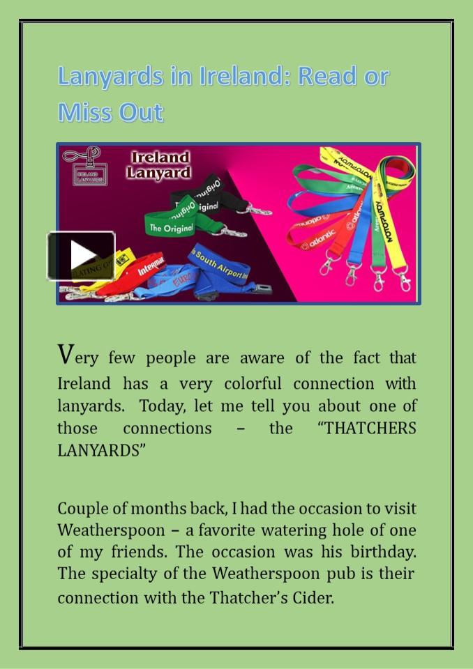 PPT – Lanyards in Ireland: Read or Miss Out PowerPoint presentation ...