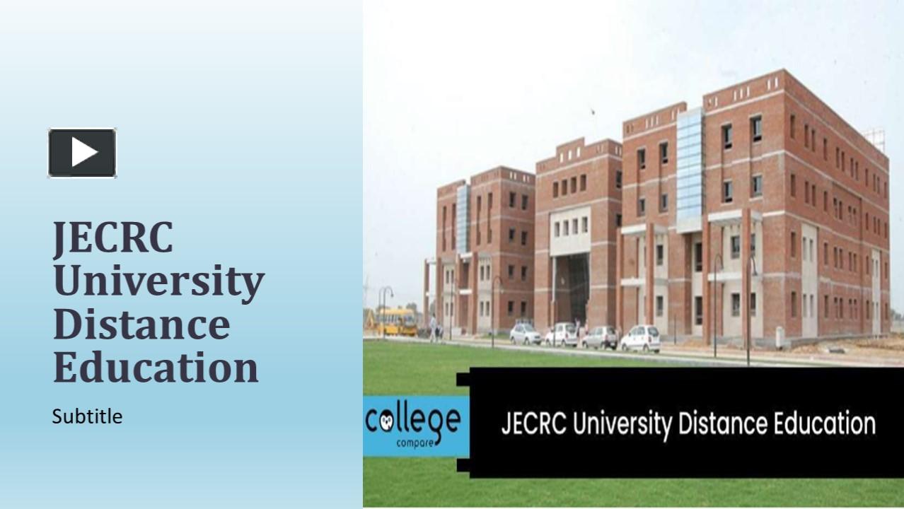 PPT – JECRC University Distance Education PowerPoint presentation ...