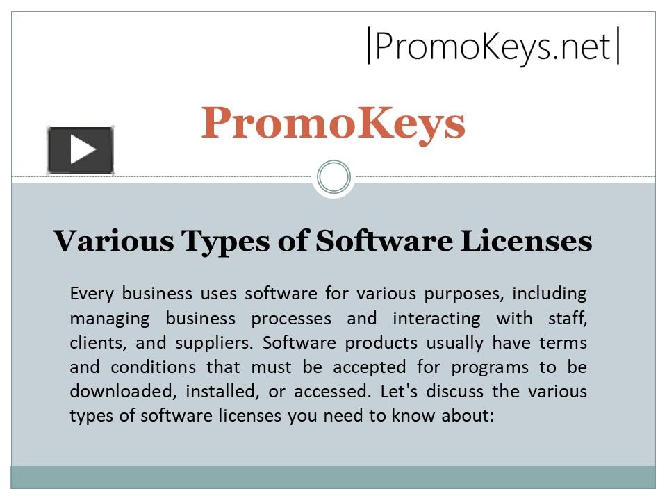 Various Types of Software Licenses presentation | free to download