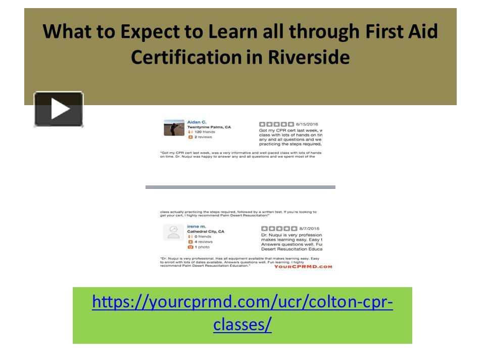 PPT – What to Expect to Learn all through First Aid Certification in ...