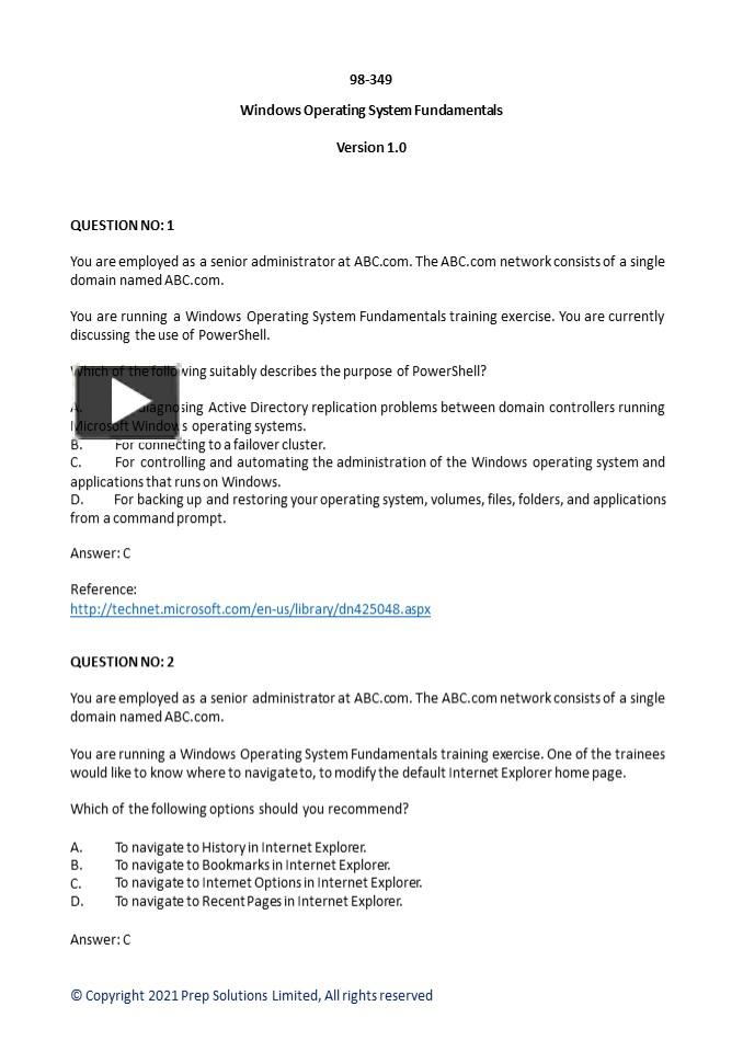 PPT – 98-349-Questions (1) PowerPoint presentation | free to download ...