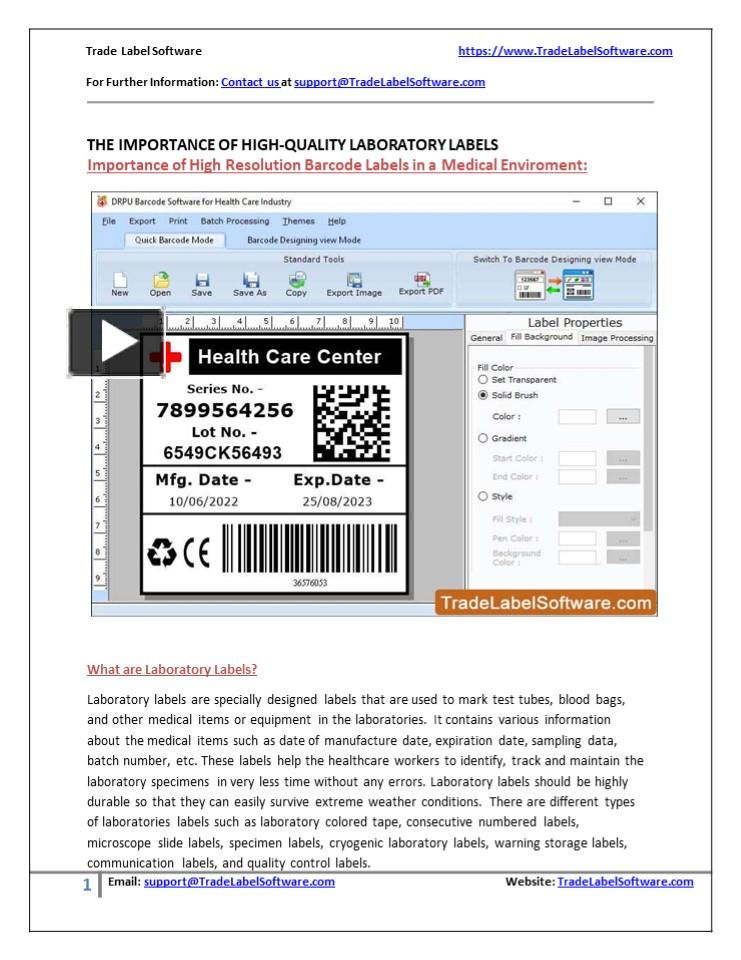 THE IMPORTANCE OF HIGH-QUALITY LABORATORY LABELS presentation | free to ...